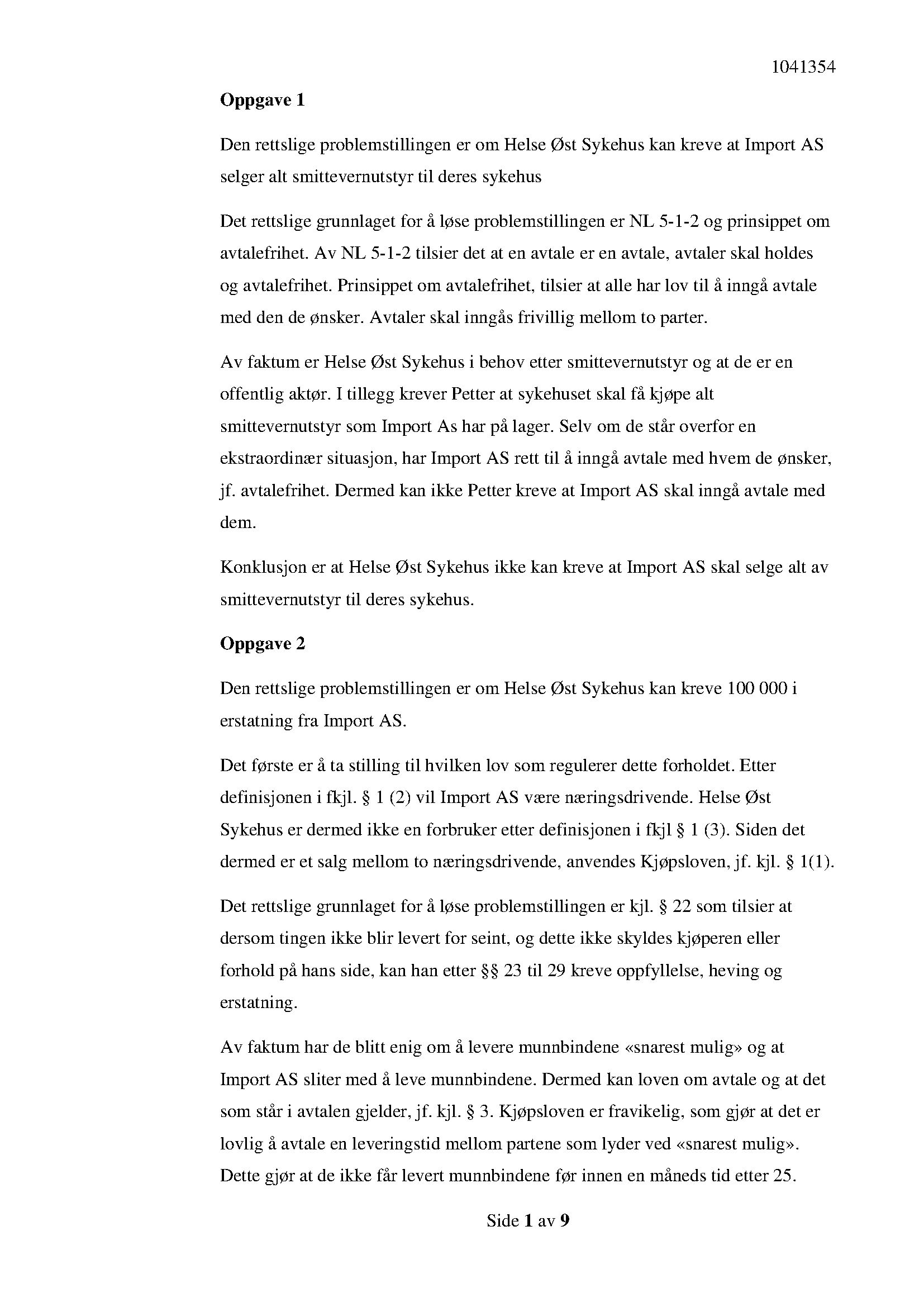 Forretningsjus - Eksamensbesvarelse - Karakter A - Filefora.no